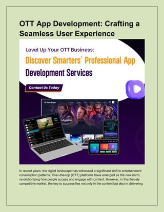 Developing OTT Apps: Creating a Smooth User Experience | PDF