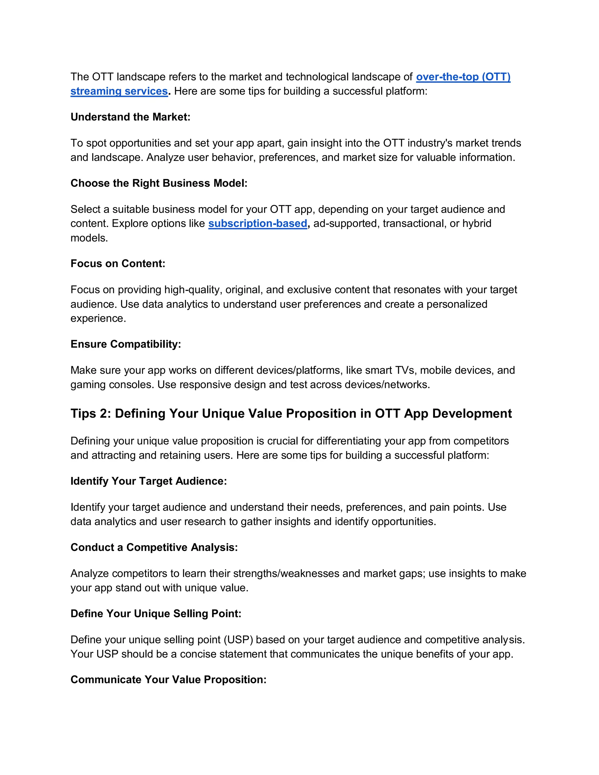 OTT App Development_ Tips for Building a Successful Platform. | PDF ...