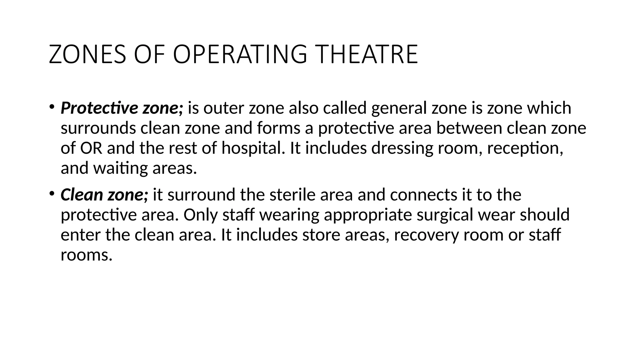 operating theathre zone and colour coding | PPTX