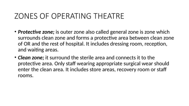 operating theathre zone and colour coding | PPTX