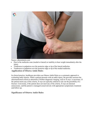 Ottawa Ankle Rules: A Comprehensive Guide | The Lifesciences Magazine | PDF