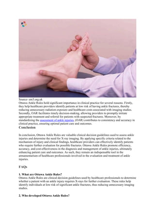 Ottawa Ankle Rules: A Comprehensive Guide | The Lifesciences Magazine | PDF