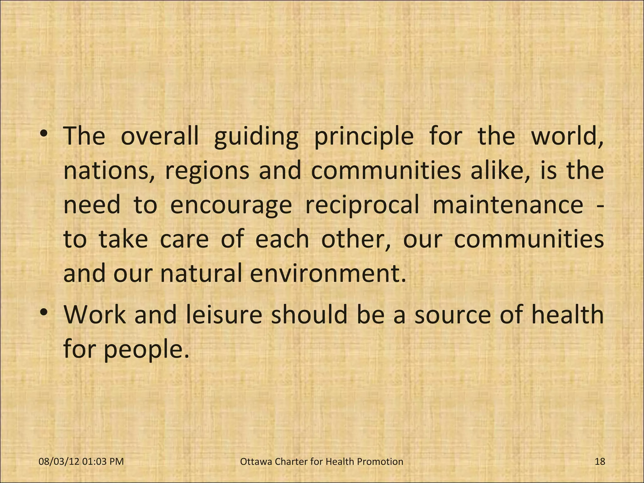 Ottawa charter for health promotion | PPT