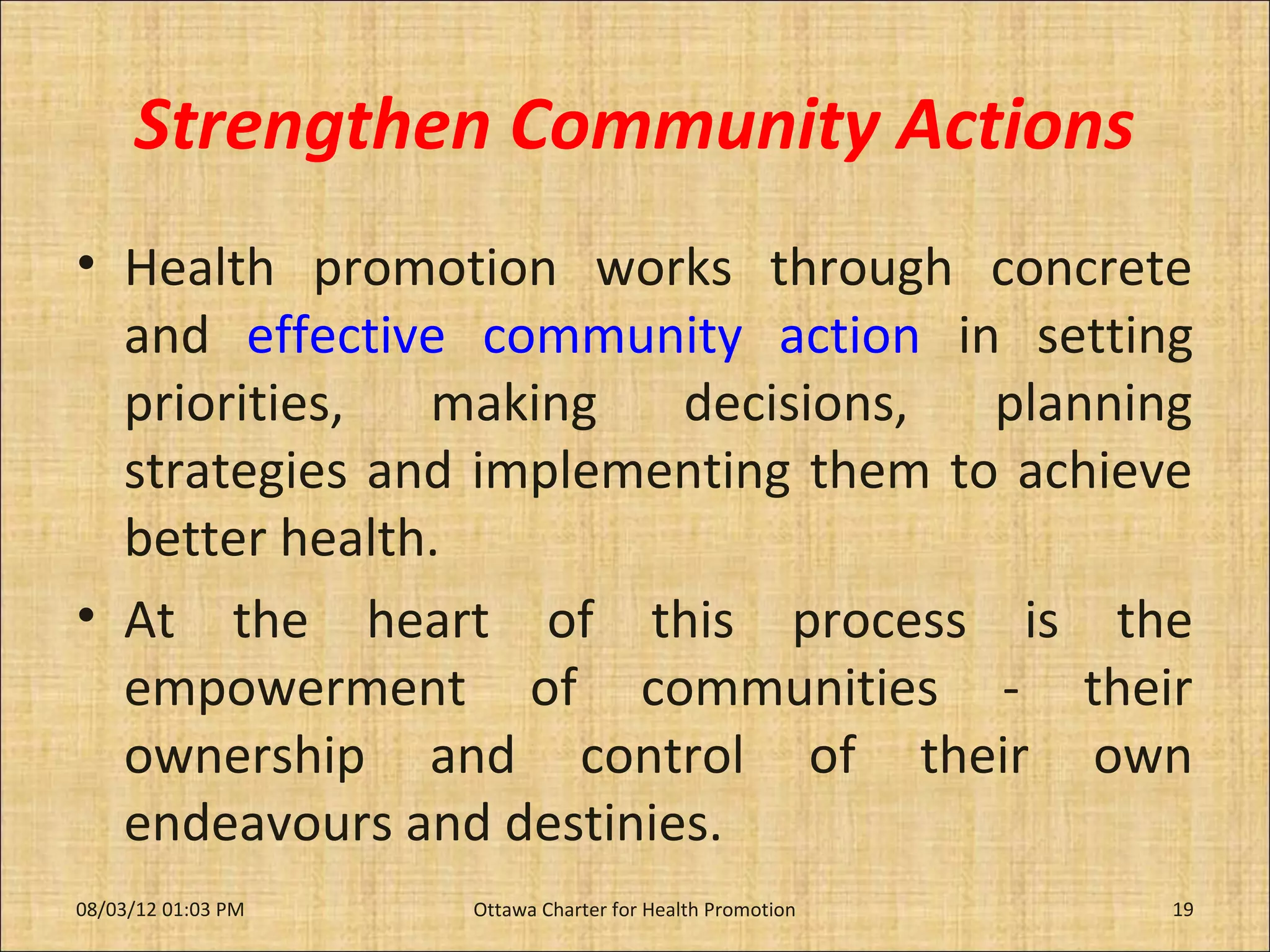 Ottawa charter for health promotion | PPT