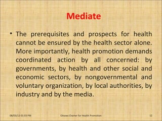 Ottawa charter for health promotion | PPT