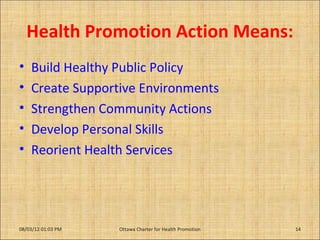 Ottawa charter for health promotion | PPT