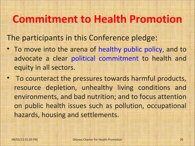 Ottawa charter for health promotion | PPT | Medical Health