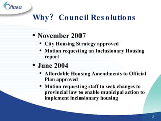 Ottawa Inclusionary Housing Presentation | PPT