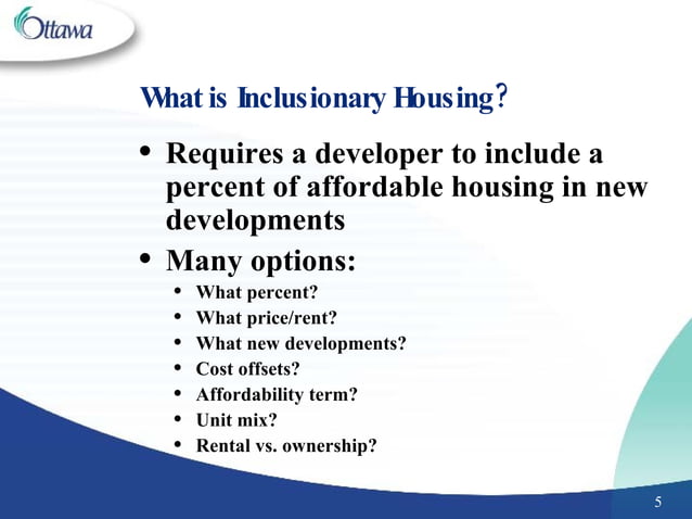 Ottawa Inclusionary Housing Presentation | PPT