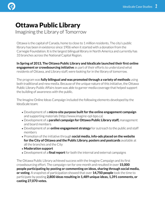 Case Study: Ottawa Public Library | PDF