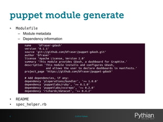 Ottawa Puppet User Group - Publishing a Module on the Puppet Forge | PDF