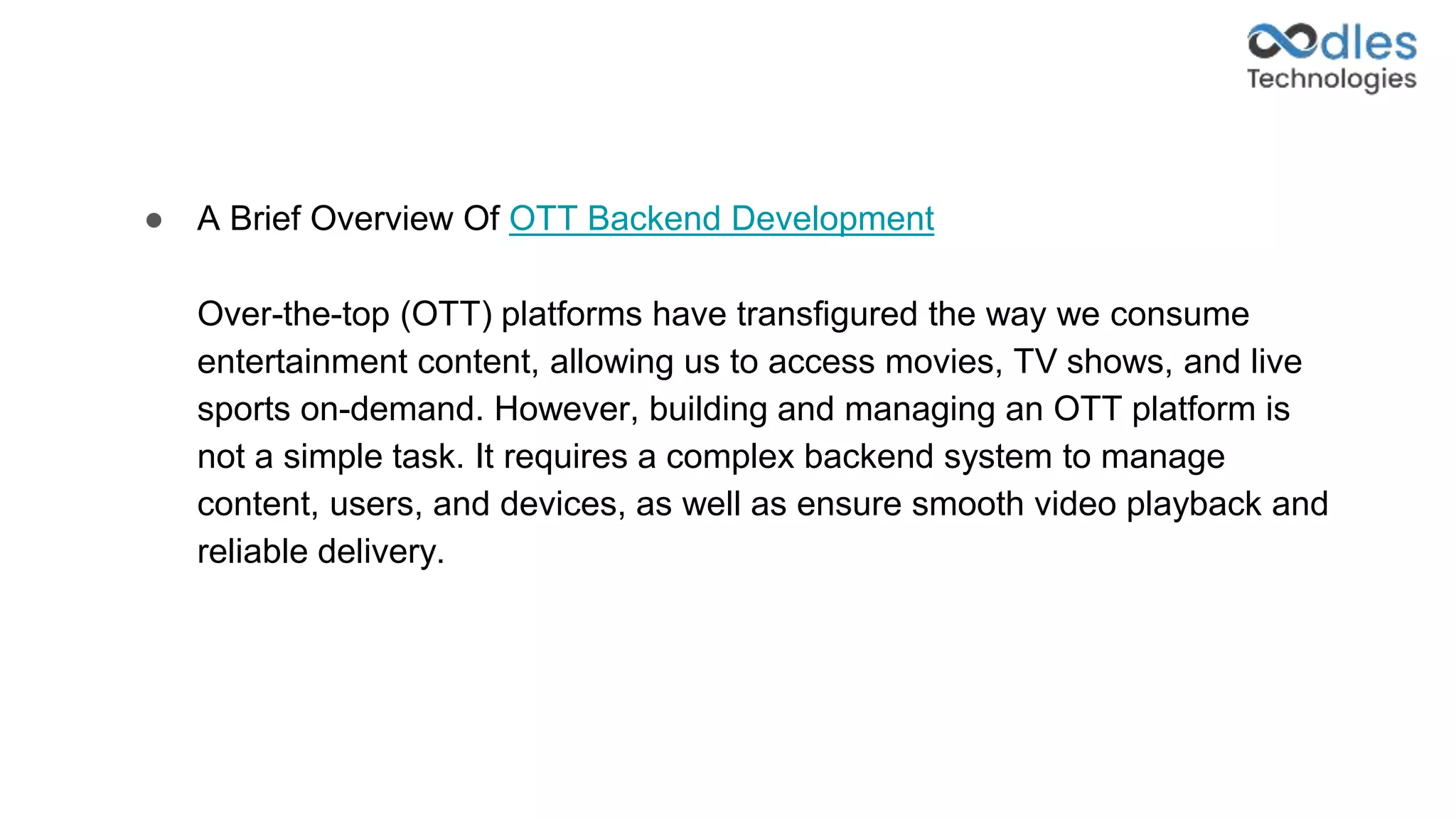 OTT backend development | PPTX