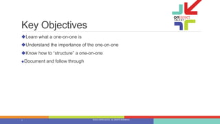 How to have effective one on ones | PPT