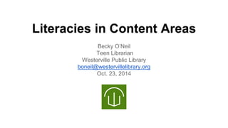 Literacies in Content Areas | PPT