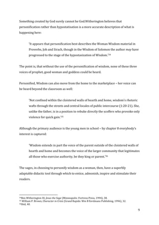 Why is wisdom personified as a woman in the Old Testament book of ...