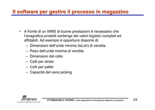 SIMCO: Ottimizzare il Picking - seconda parte | PDF
