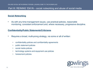 Social media: (un)welcome in the workplace | PPT