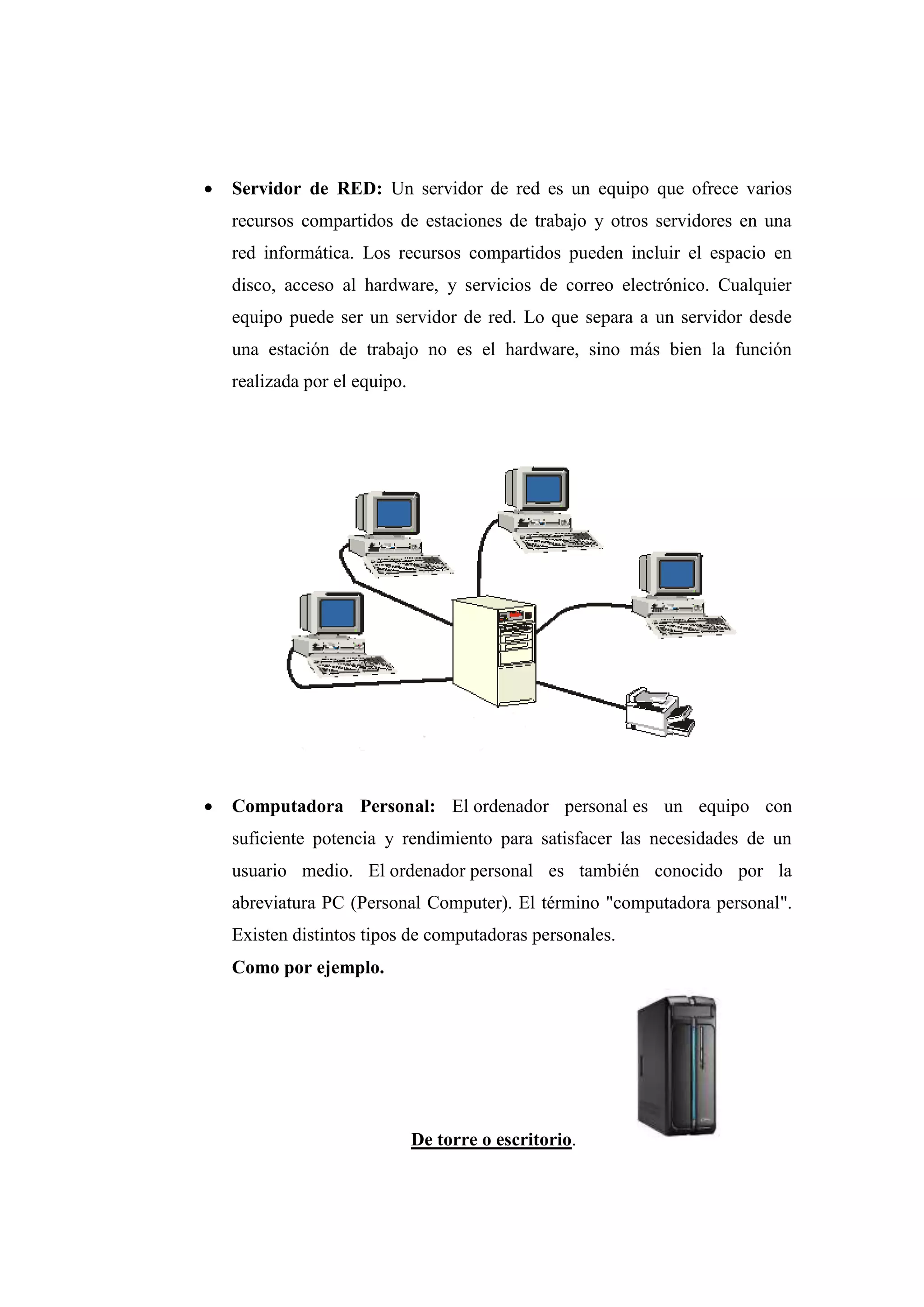 Otto trabajo tipos de computadoras RESUMEN | DOCX