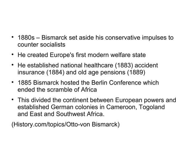 Ottovon bismarck 1 | PPT | Government Support and Welfare | Financial ...