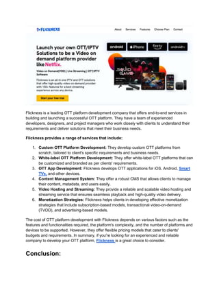 OTT Platform Development Cost And Features In India.docx