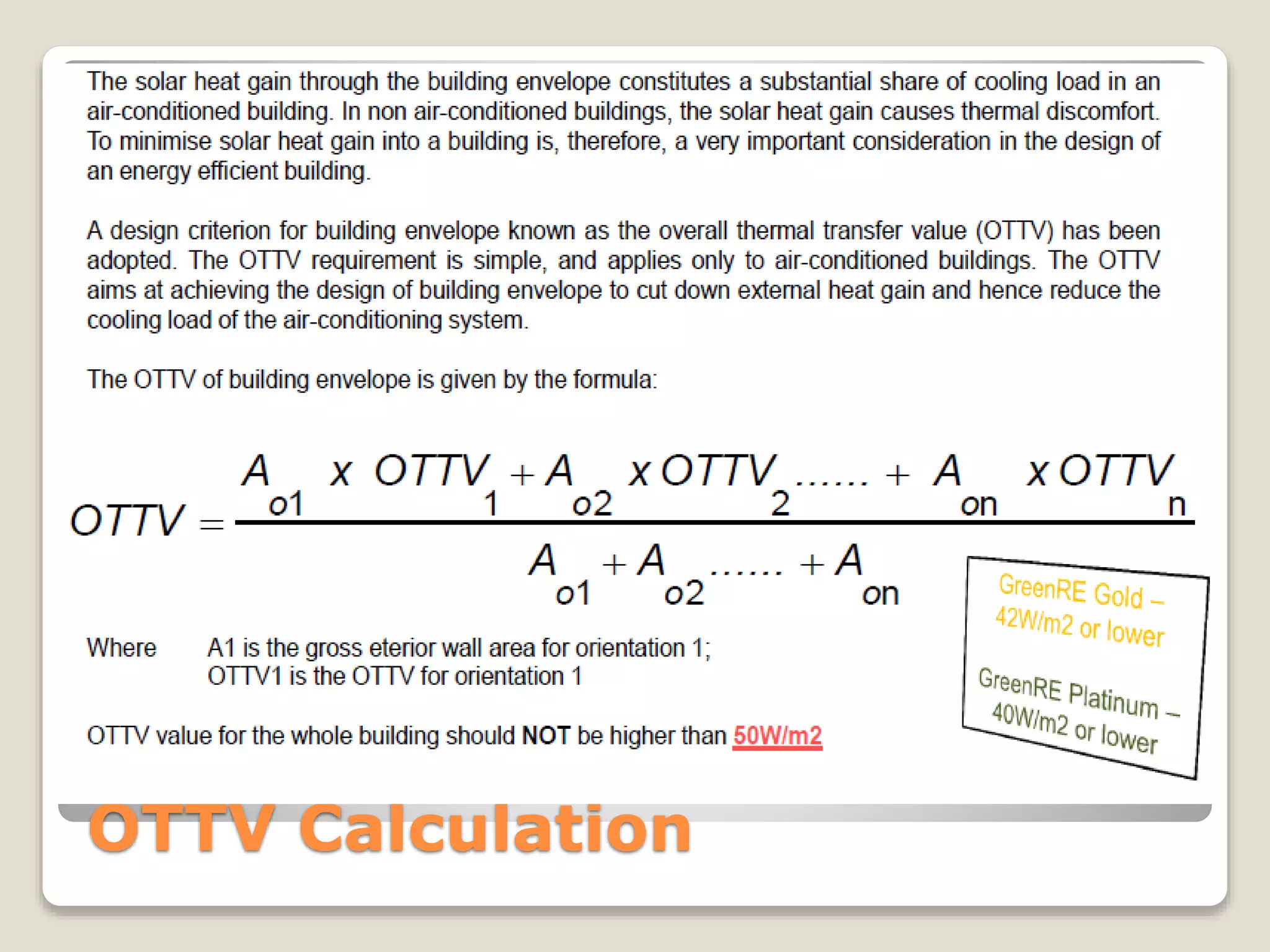 Ottv calculation | PPTX