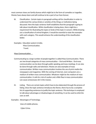 PARAGRAPH WRITING for Graduation level students | DOCX