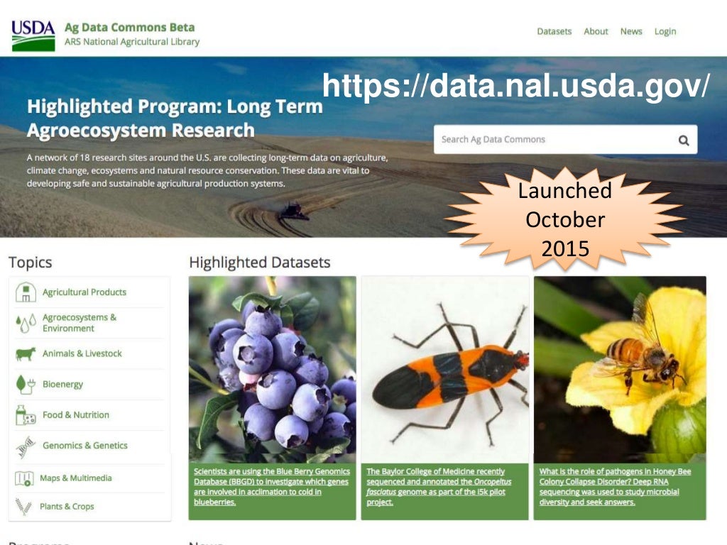 Ag Data Commons: A new USDA catalog and repository for agricultural r…