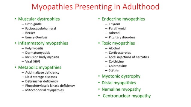 Approach to myopathy