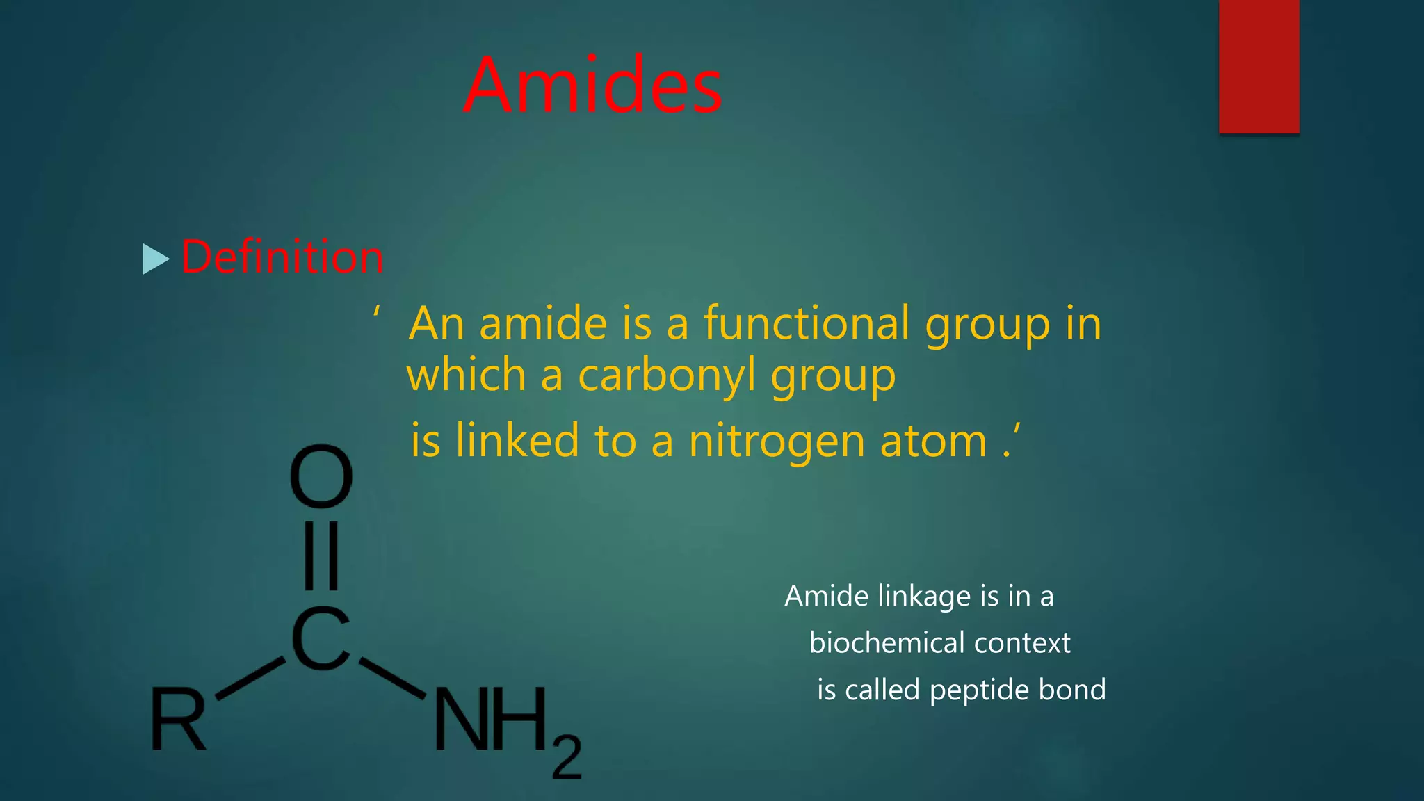 Amides and amines presentation. | PPTX