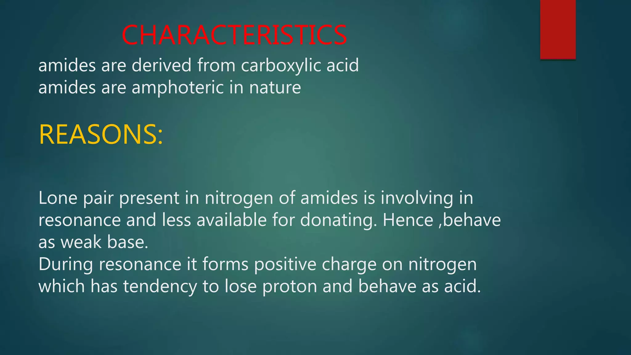 Amides and amines presentation. | PPTX