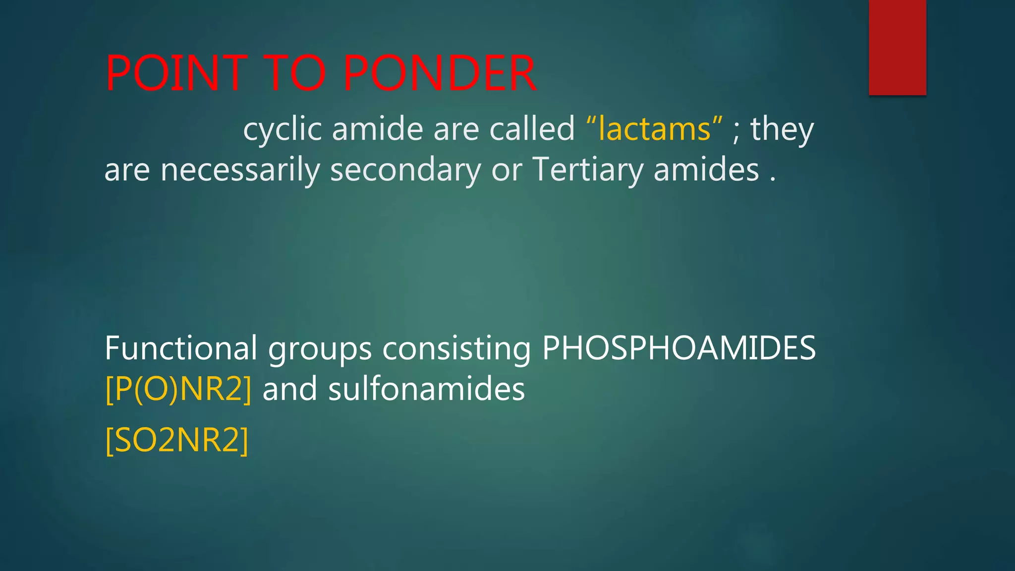 Amides and amines presentation. | PPTX