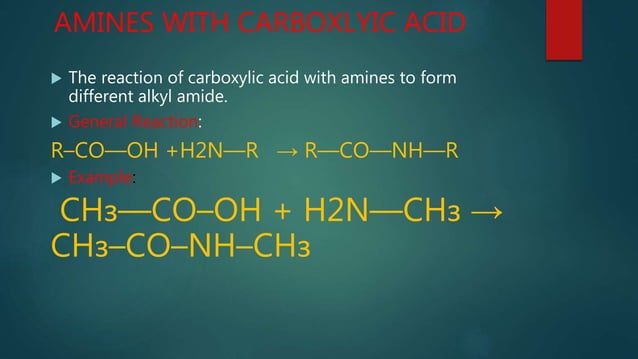 Amides and amines presentation. | PPTX | Chemistry | Science