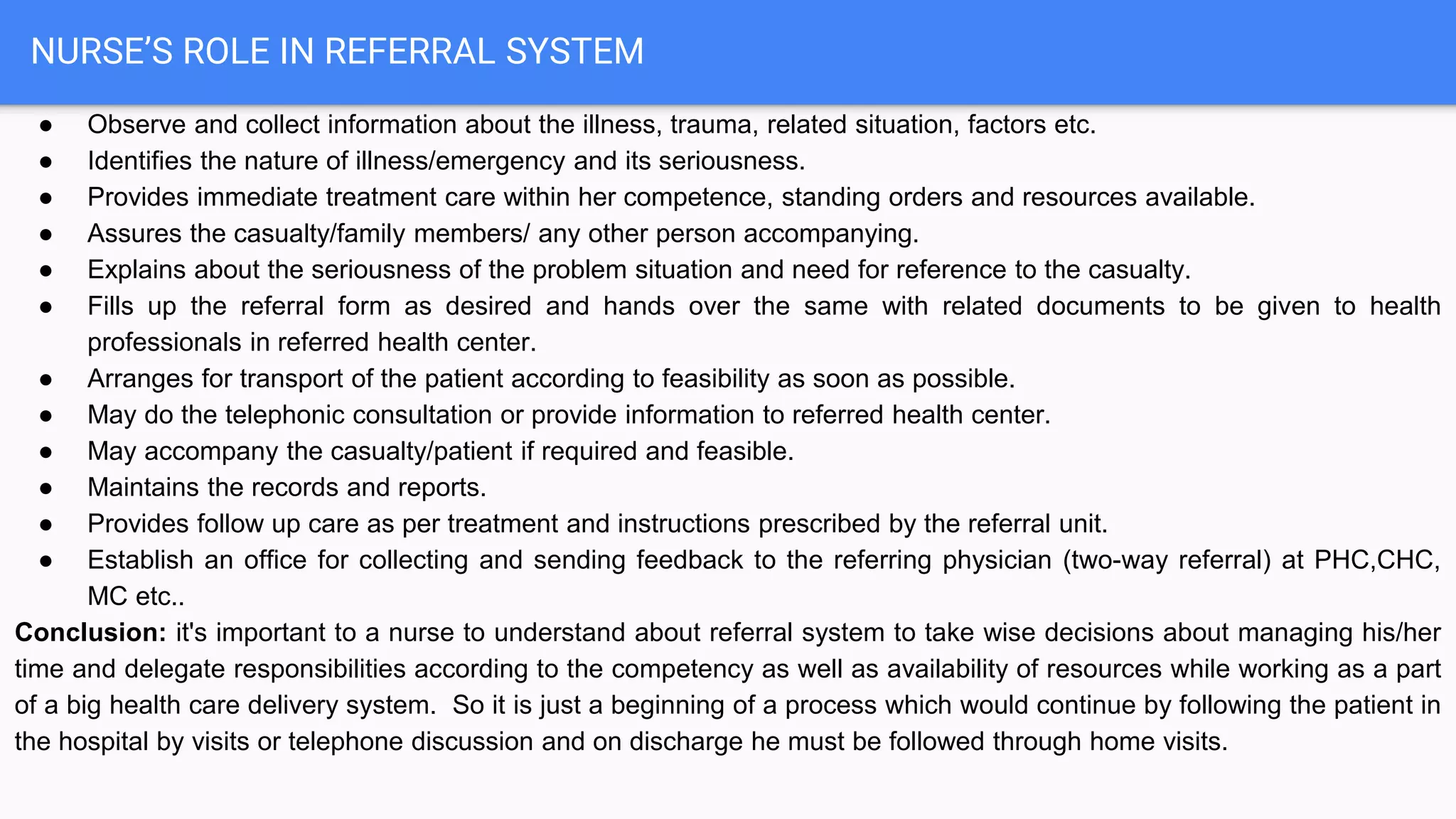 Community Health Nursing- referral-system | PPTX