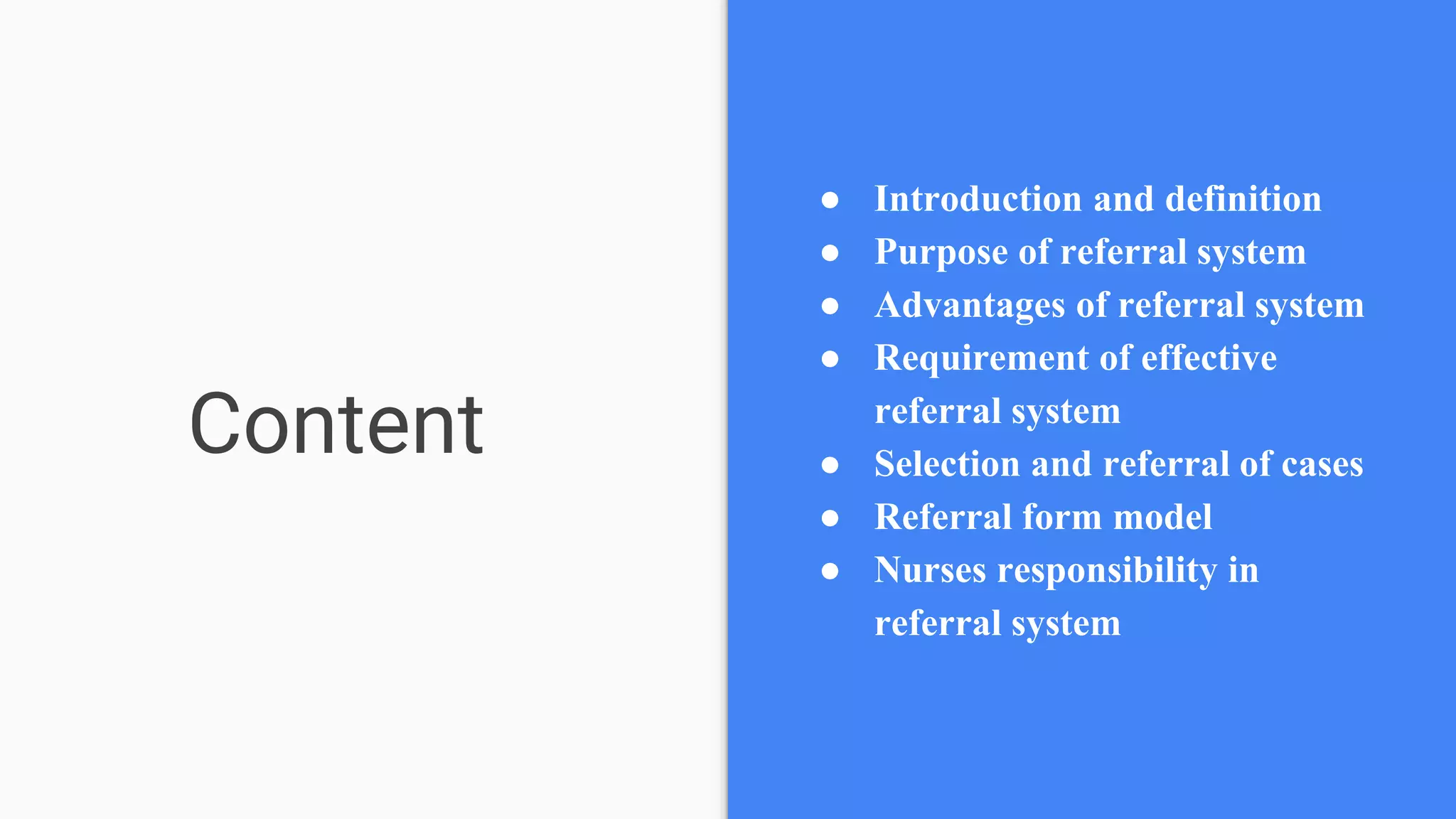 Community Health Nursing- referral-system | PPTX