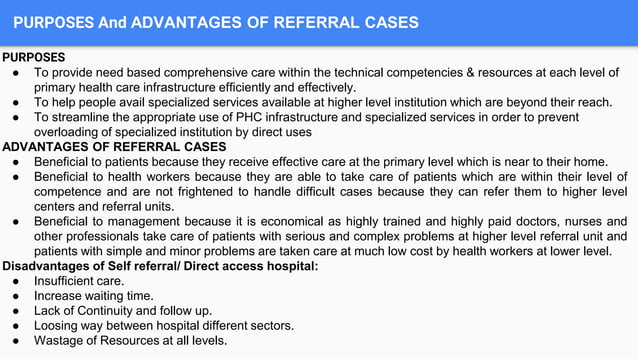 Community Health Nursing- referral-system | PPTX