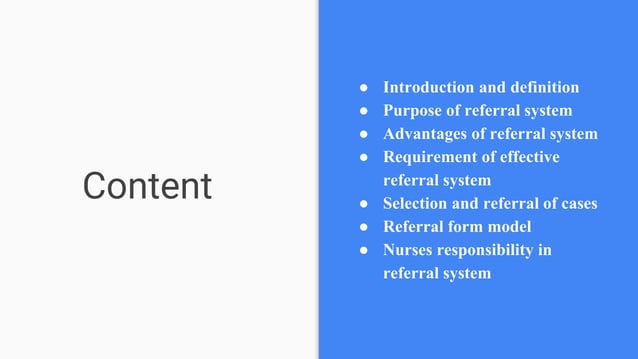 Community Health Nursing- referral-system | PPTX
