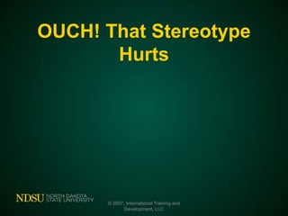 Ouch! That Stereotype Hurts | PPT