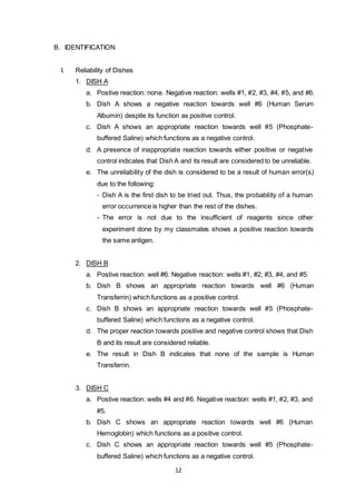 [IMMUNOLOGY LAB REPORT] Antigen - Antibody Precipitation Reaction | DOCX