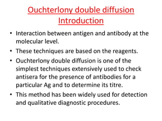Ouchterlony double diffusion and Radial immunodifusion | PPTX