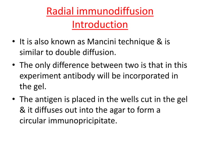 Ouchterlony double diffusion and Radial immunodifusion | PPTX ...