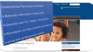 Ouderportaal parnassys - instructie Morgenster Zwolle | PPT