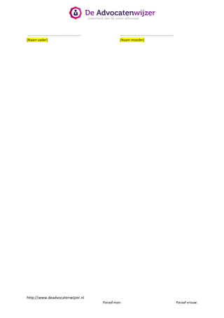 Ouderschapsplan- De Advocatenwijzer | PDF