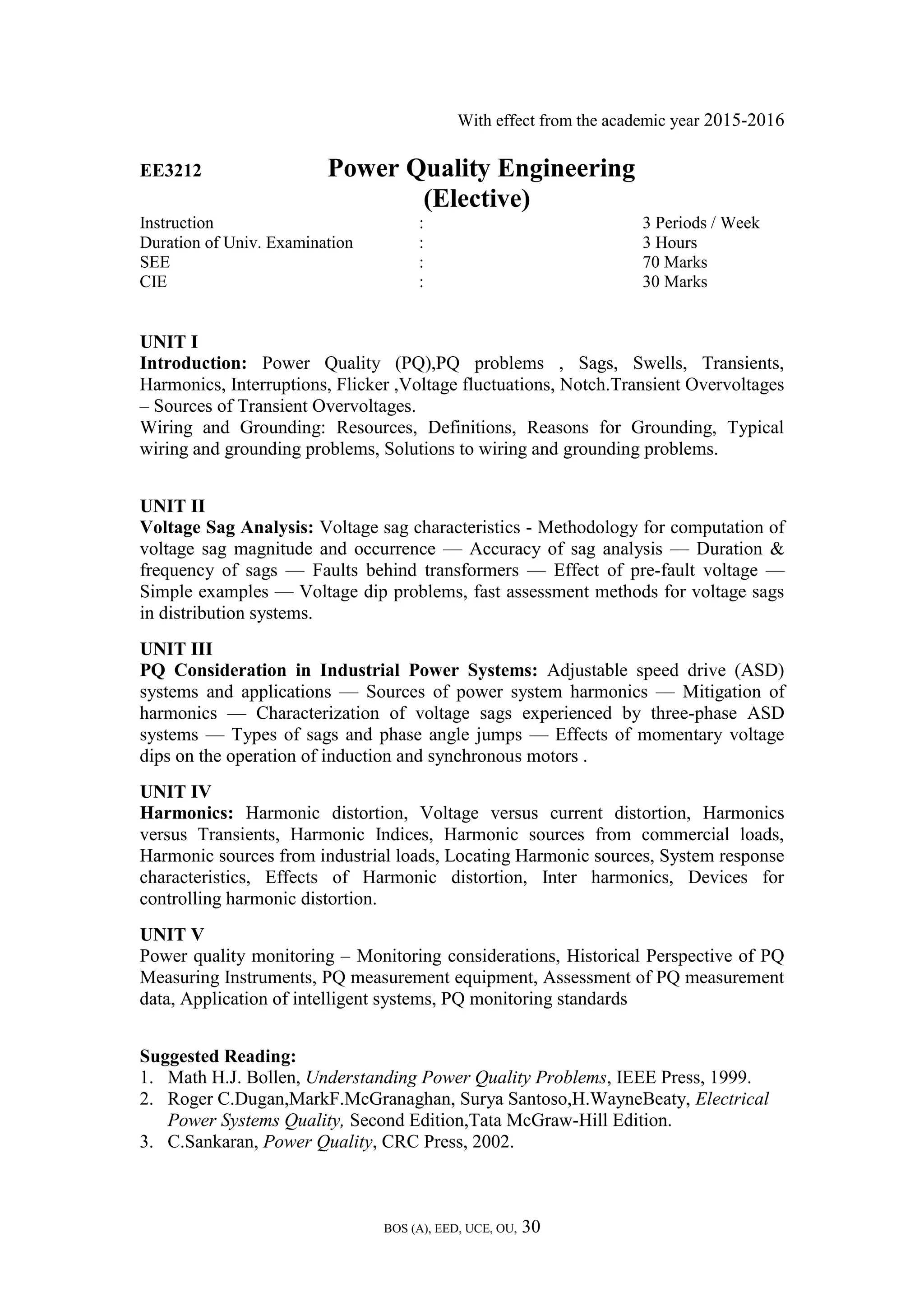 Ou electrical syllabus | PDF