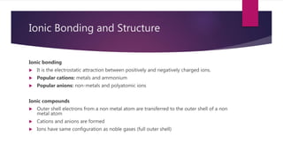 Electrons and bonding | PPTX