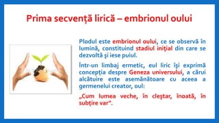 ”Oul dogmatic” de Ion Barbu | PPTX