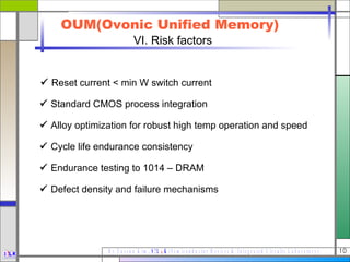 Oum(1 ovonic unified memory) | PPT | Computing | Technology & Computing