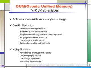 Oum(1 ovonic unified memory) | PPT | Computing | Technology & Computing
