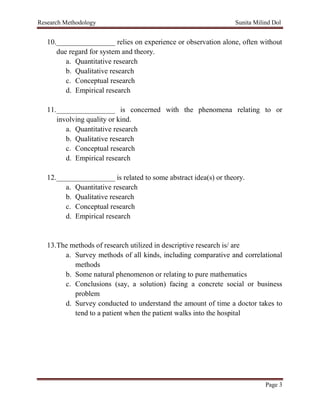 Unit Number 1 - Introduction to Research | PDF
