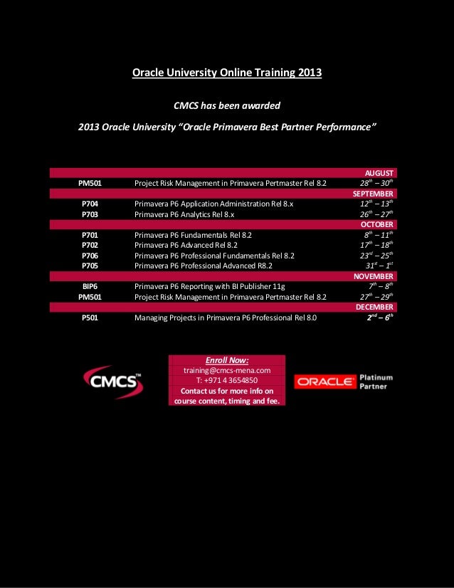 Oracle University Online Training 2013