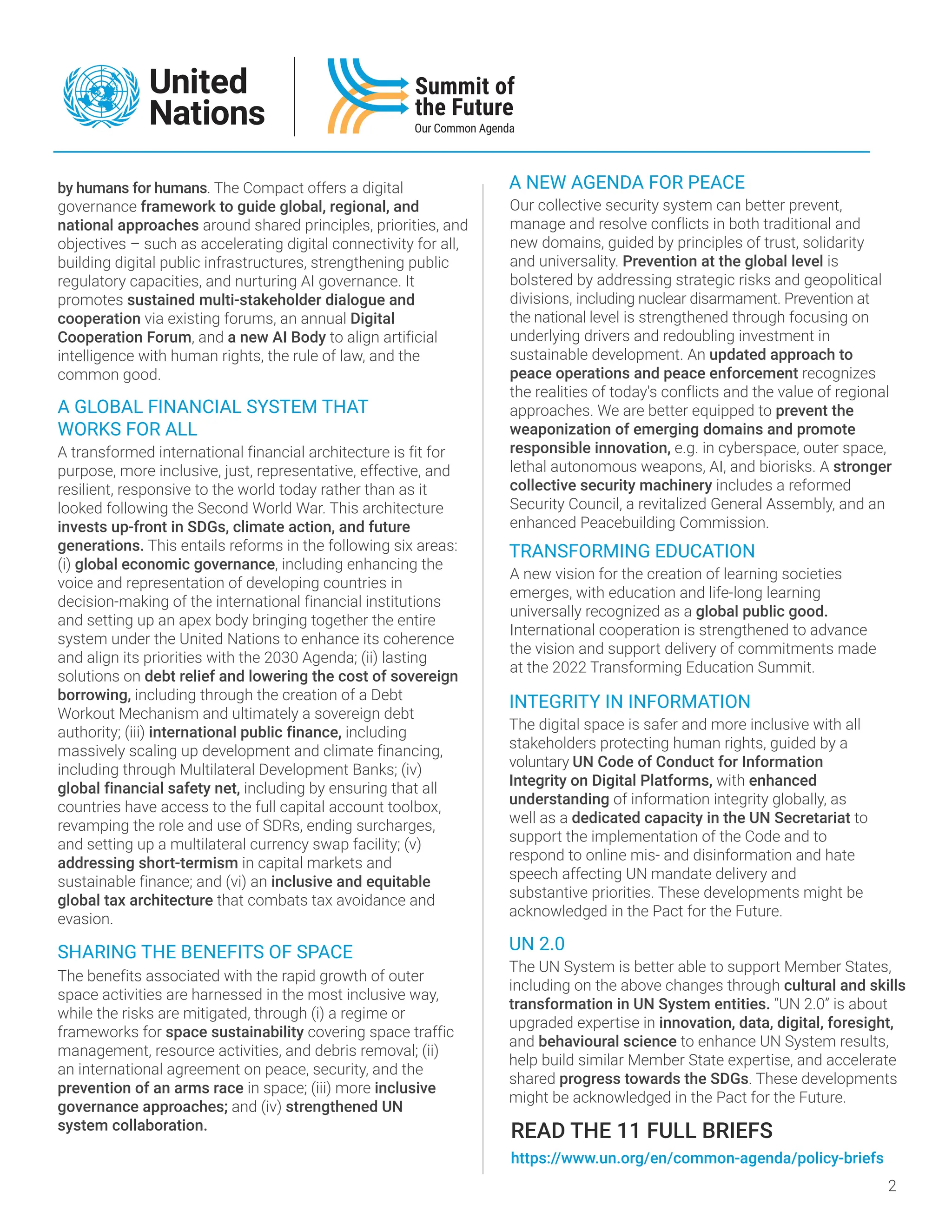 How would a pact of the future that adopts the proposals of the ...